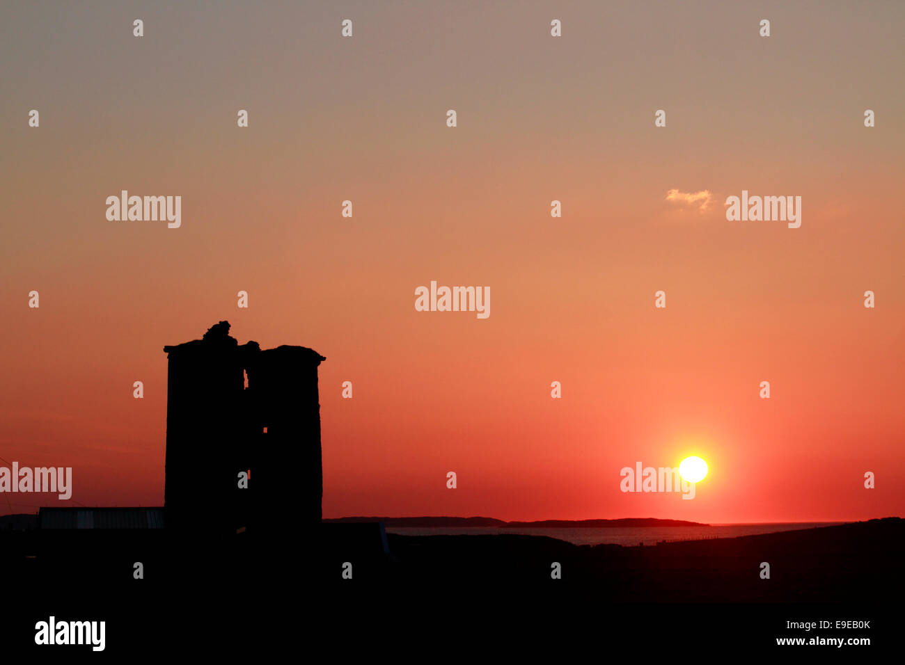 Renvyle Castle at sunset, Renvyle, Connemara, County Galway, Ireland ...