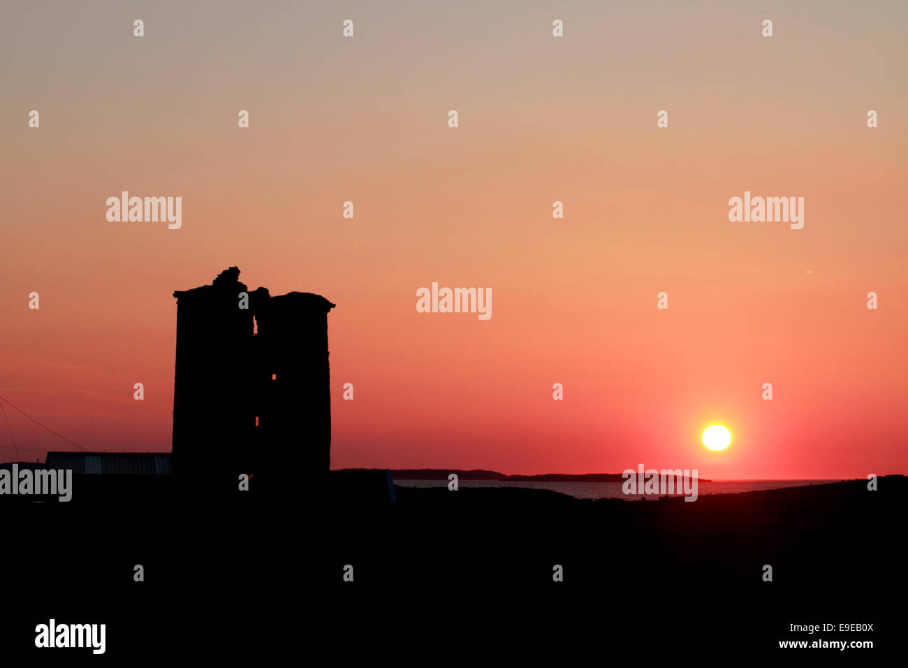 Renvyle Castle at sunset, Renvyle, Connemara, County Galway, Ireland ...