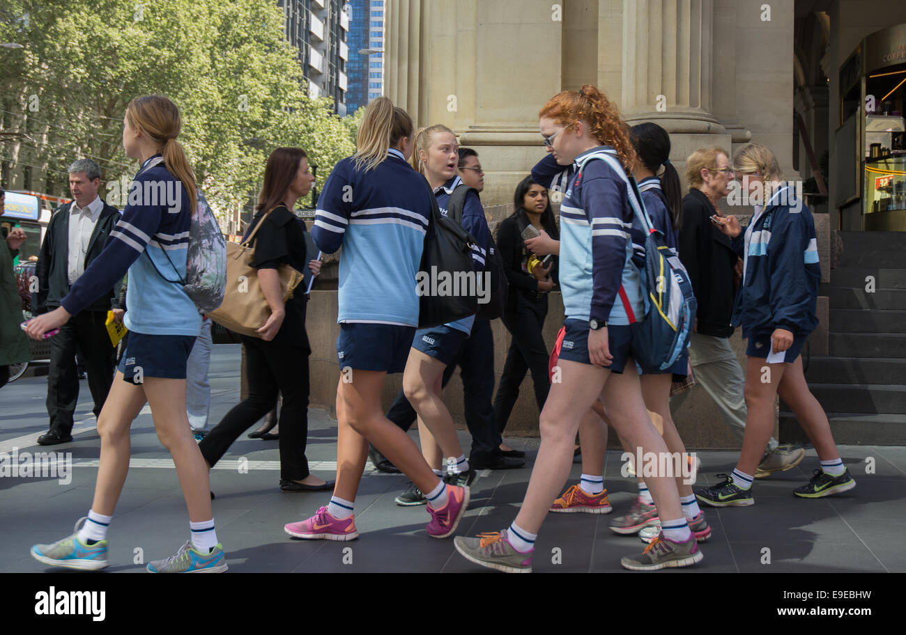 Group of Athletic School Girls in Uniform Stock Photo - Alamy