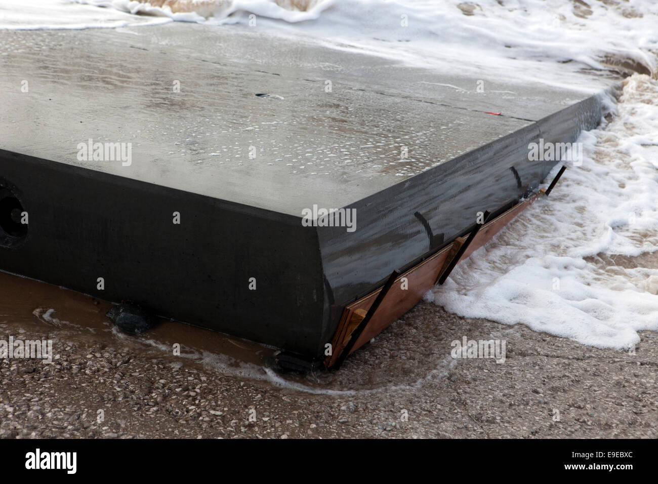 Coastal Defence Wall on Rossall Promenade Thornton-Cleveleys, UK Stock ...
