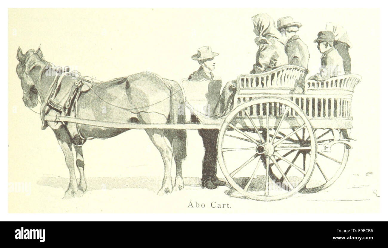 An 1894 illustration by Mechelin of a traditional Turku cart ...