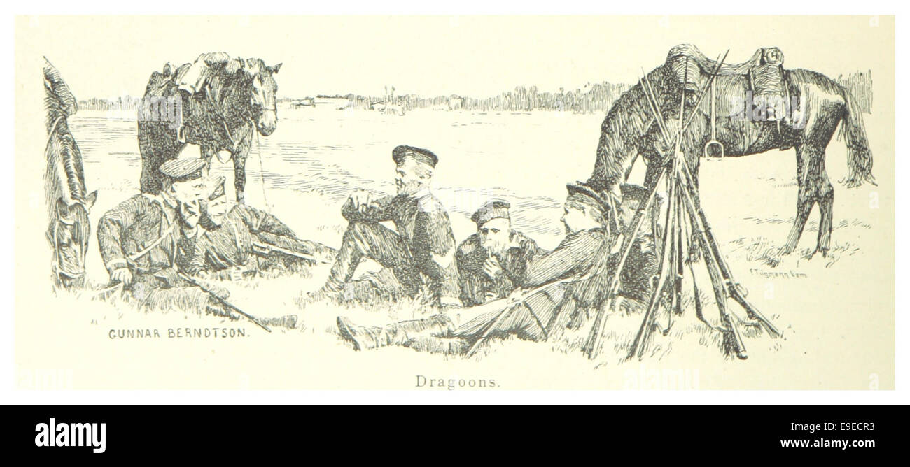 This 1894 illustration by Mechelin depicts a unit of Dragoons, soldiers ...