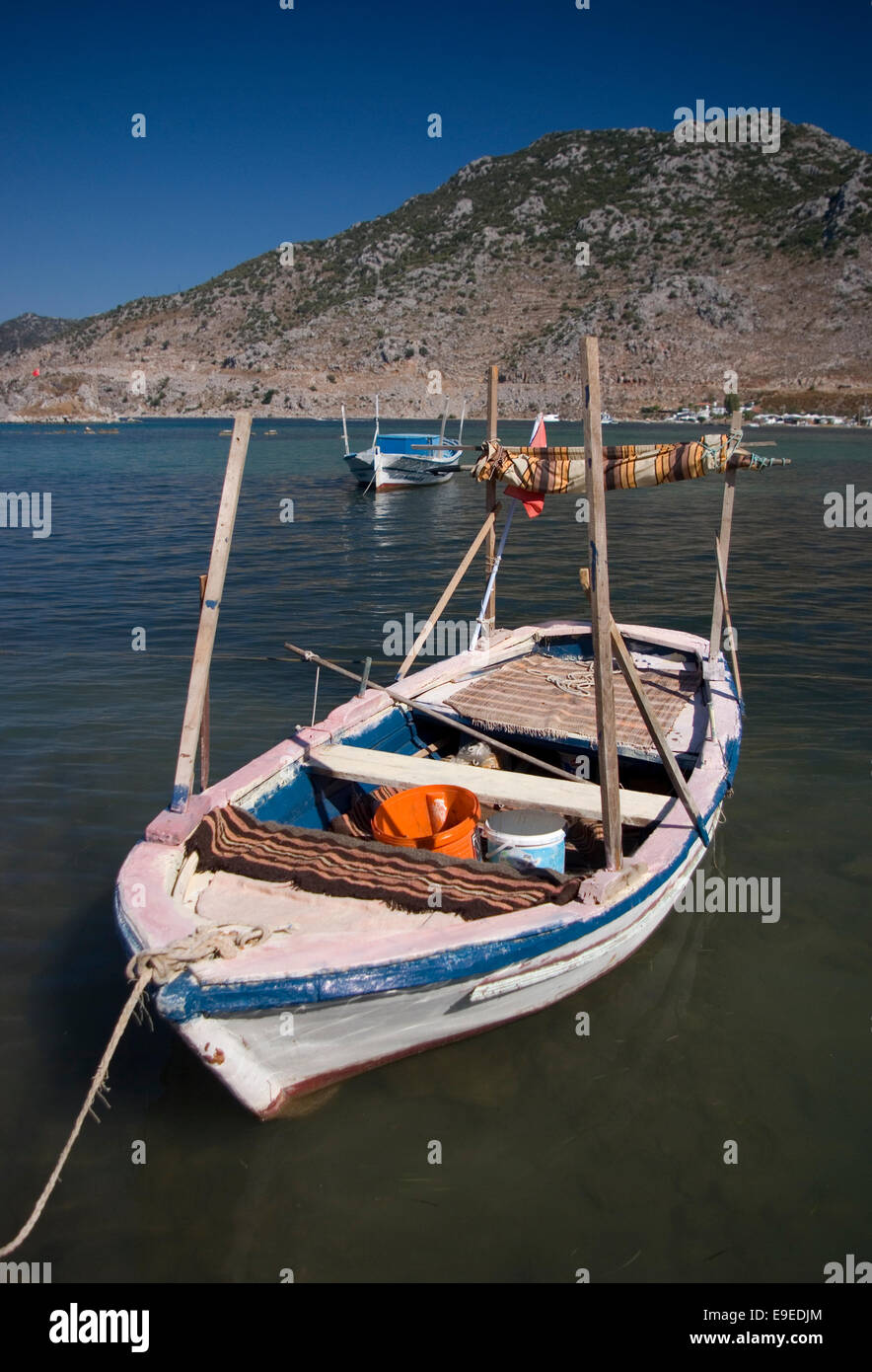 Fishing boat in the harbour of Selimiye, Bozburun peninsula, Turkey ...