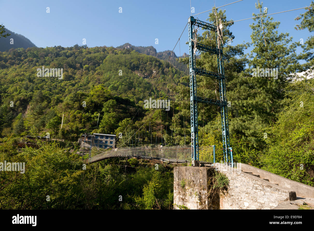Suspension bridge on Annapurna Circuit - most popular tourists trek in ...