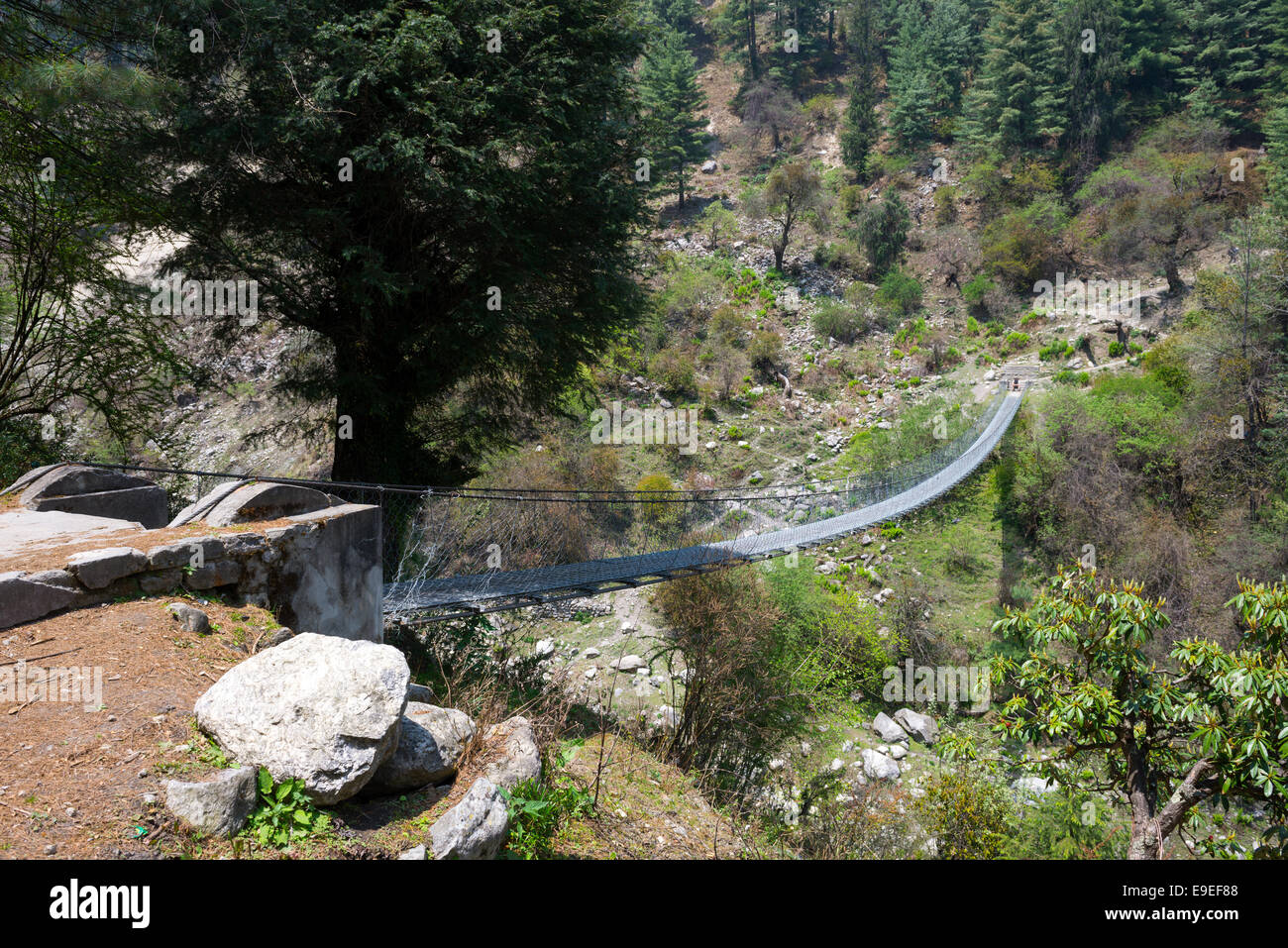 Suspension bridge on Annapurna Circuit - most popular tourists trek in ...