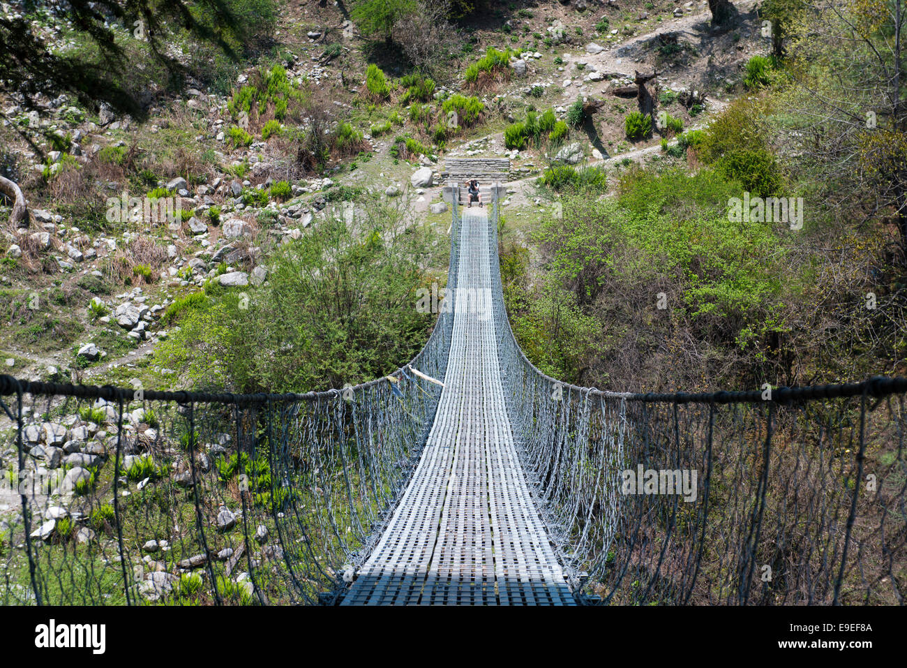 Suspension bridge on Annapurna Circuit - most popular tourists trek in ...