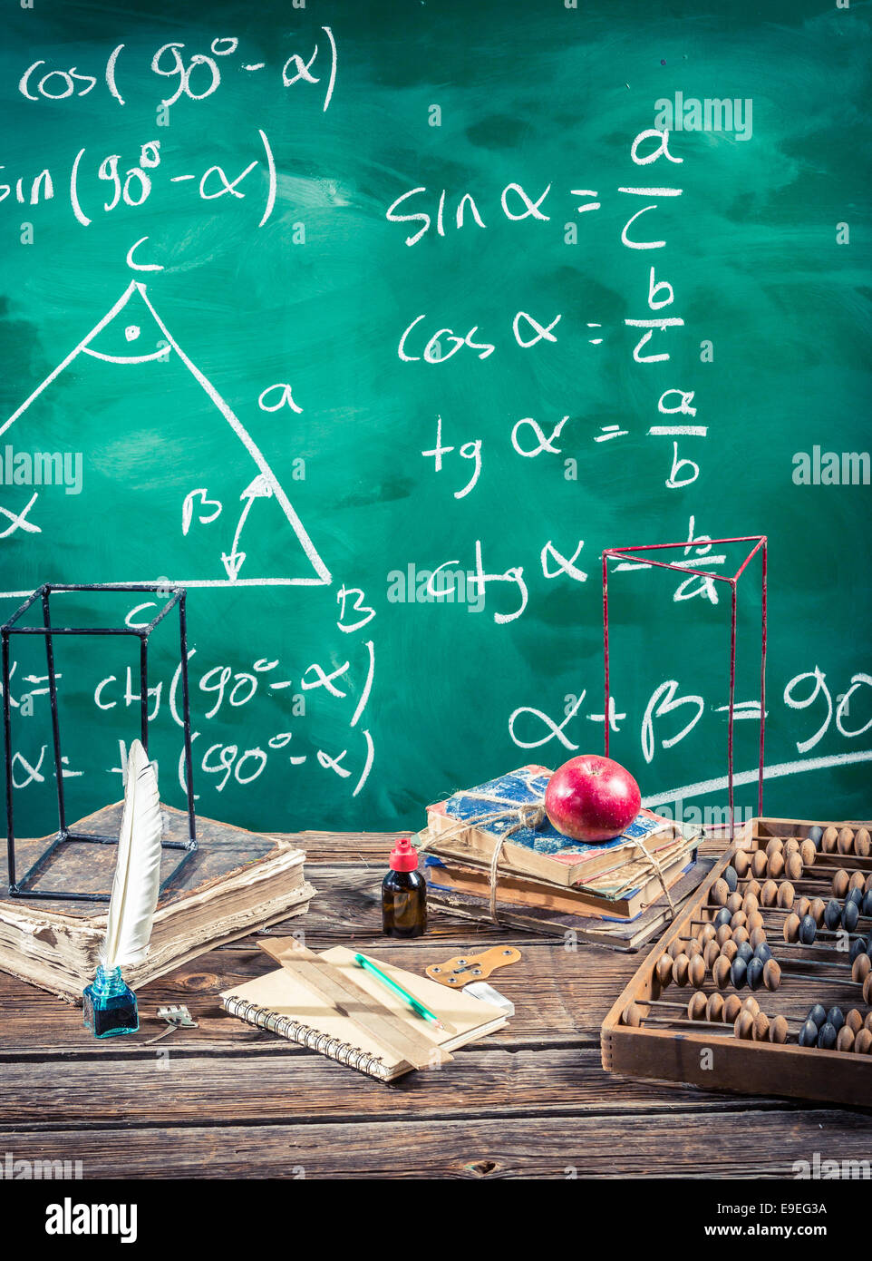 Trigonometry blackboard in classroom blackboard hi-res stock ...