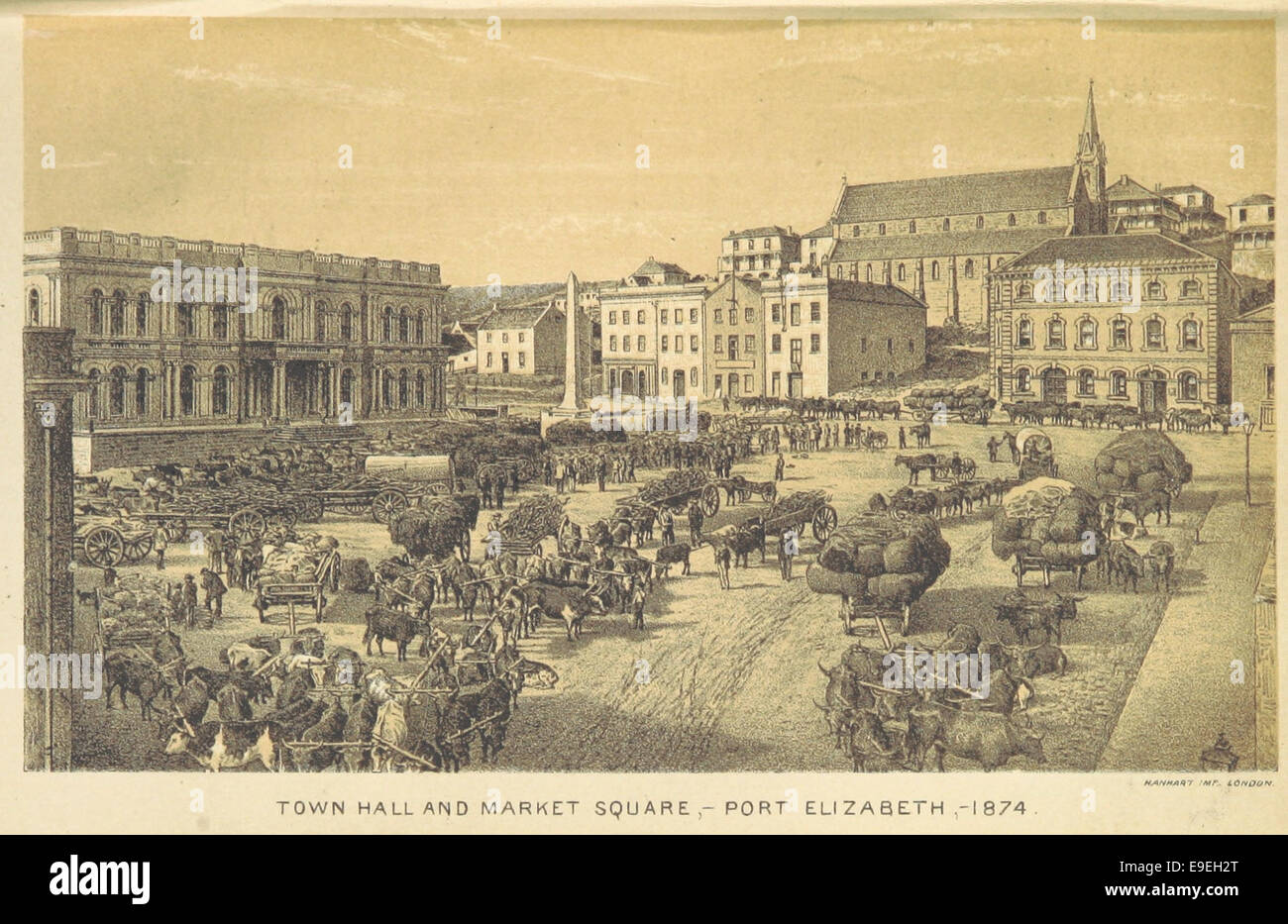 PE Town Hall and Market-Square, Port Elizabeth, 1874 Stock Photo - Alamy