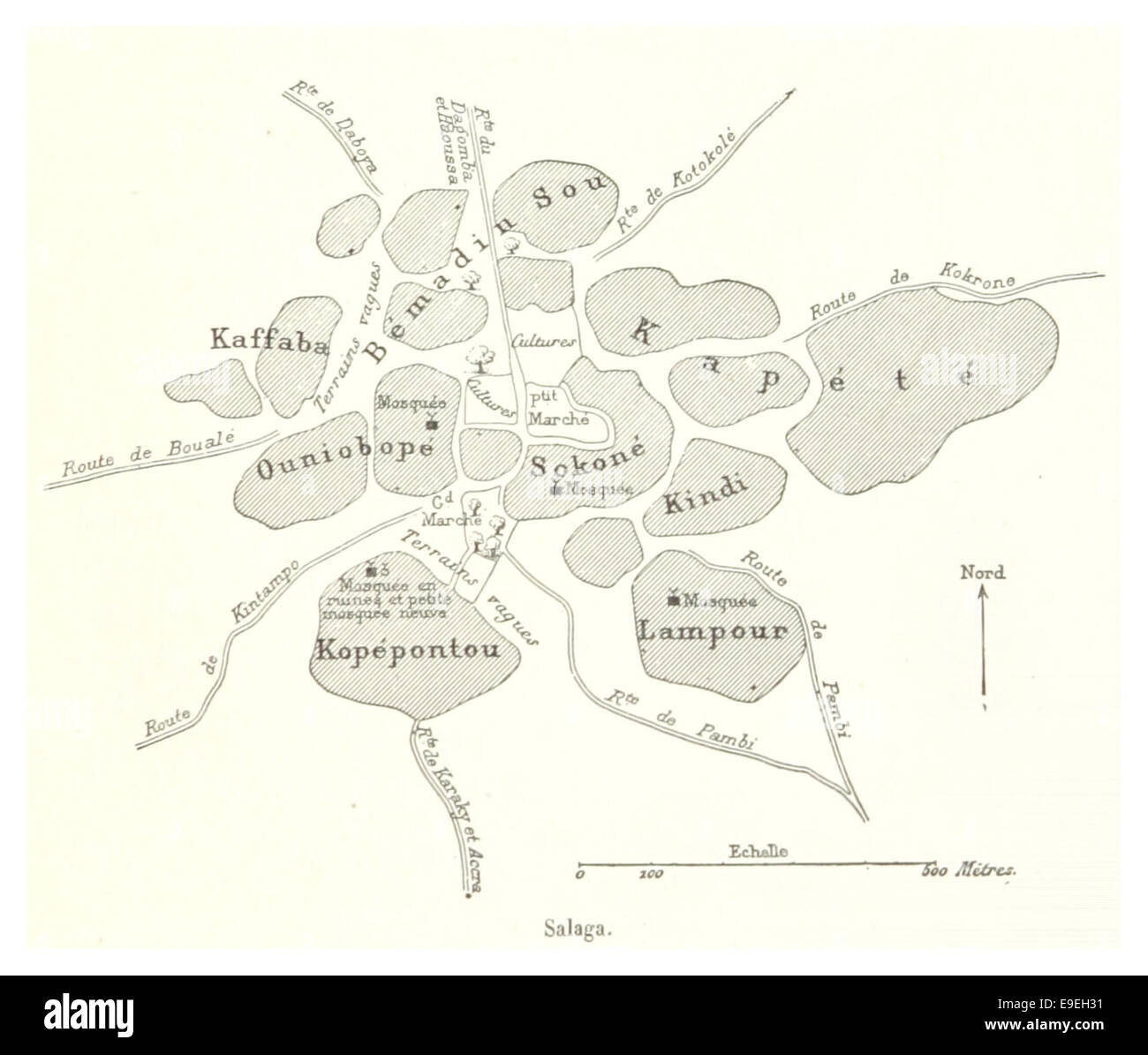 An illustration from an early work depicting *Salaga*, a historic ...