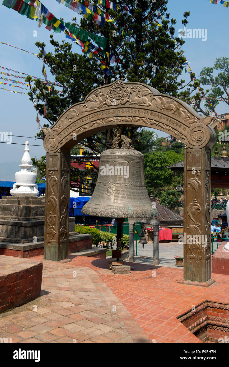Bell in Swayambhunath religious complex aka Monkey Temple - ancient ...