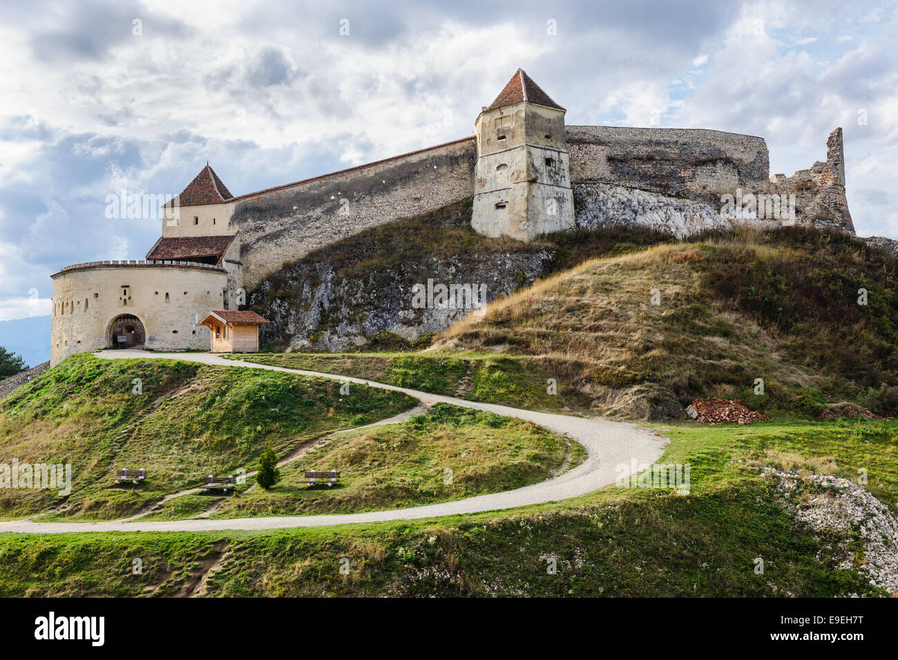 Medieval fortress in Rasnov, Transylvania, Brasov, Romania Stock Photo ...