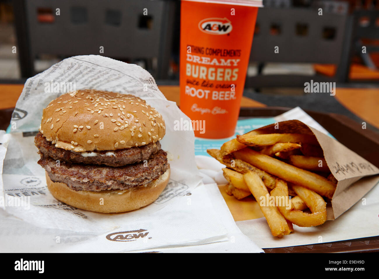 a&w burger meal Stock Photo - Alamy