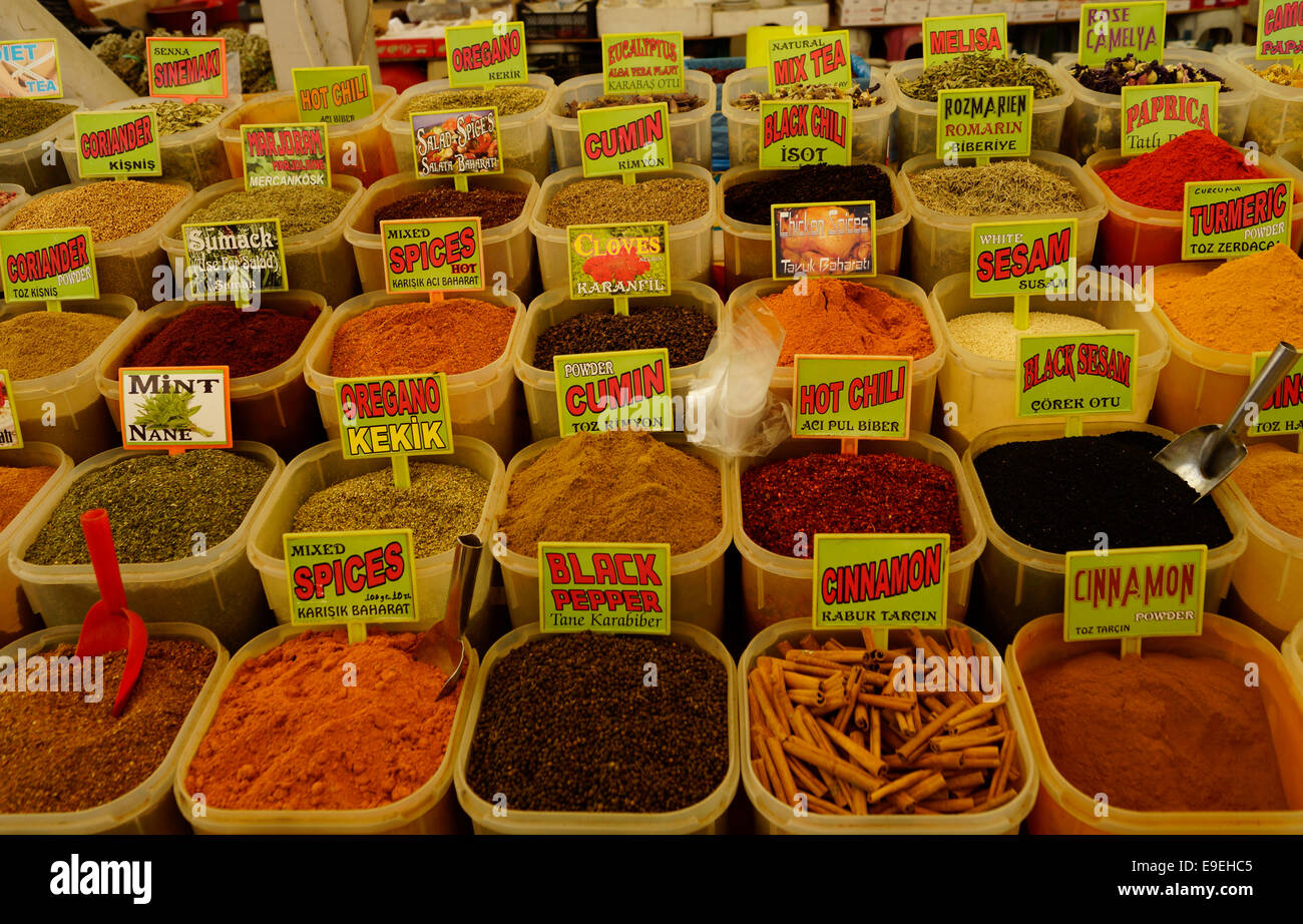 Fresh Spices on display Stock Photo - Alamy