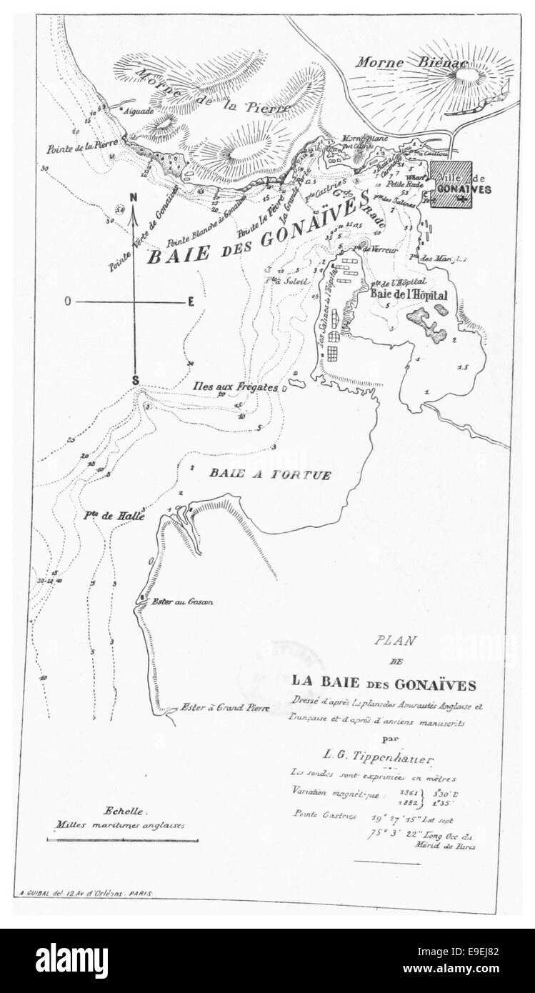 This map, *Plan de la baie des Gonaives*, depicts the Gonaïves Bay in ...