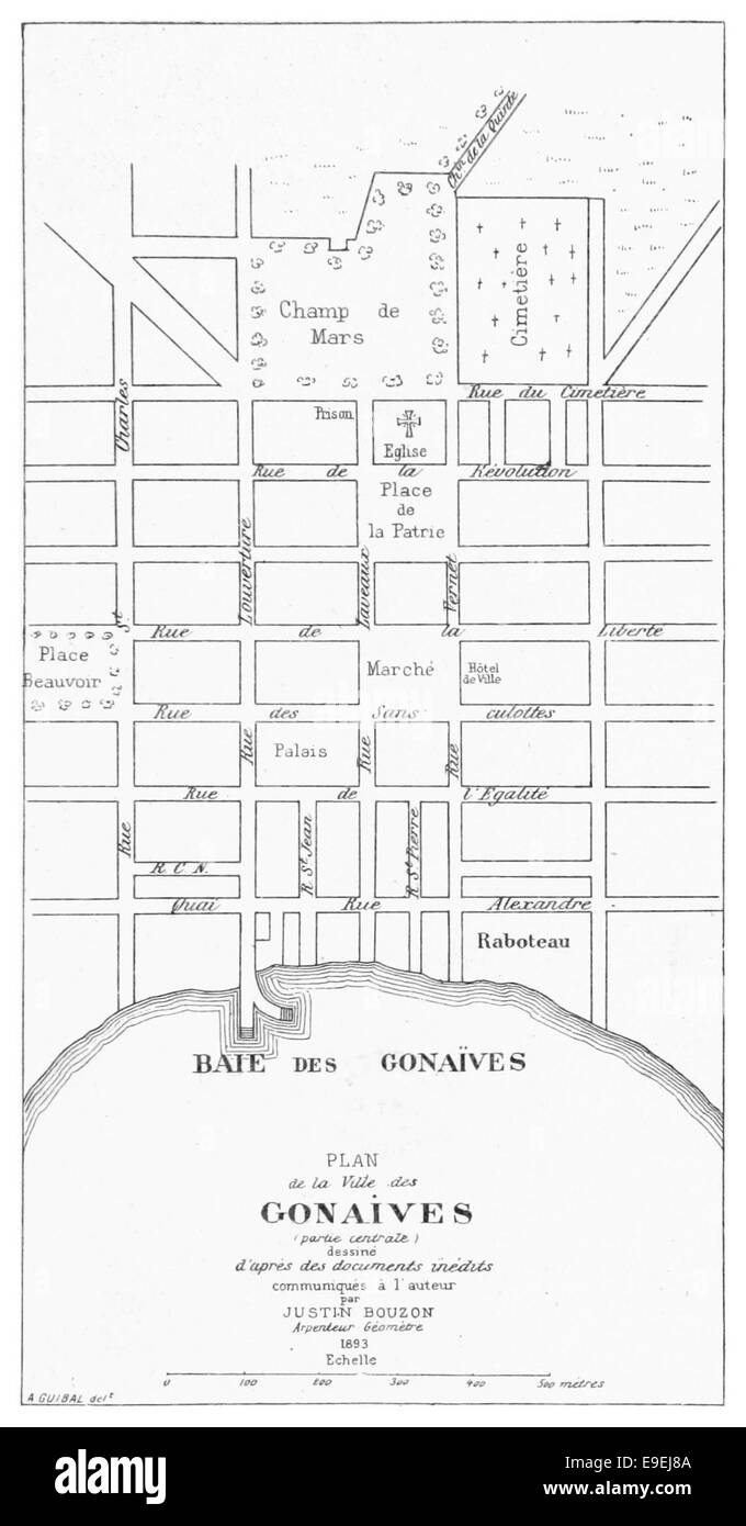 This map of the city of Gonaives, Haiti, provides a detailed layout of ...