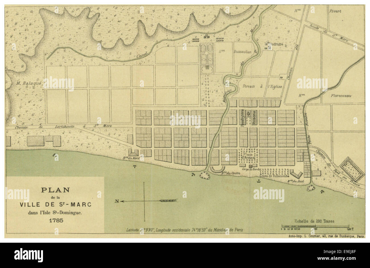 The 'Plan de la ville de Saint-Marc' (1785) is a historical map showing ...