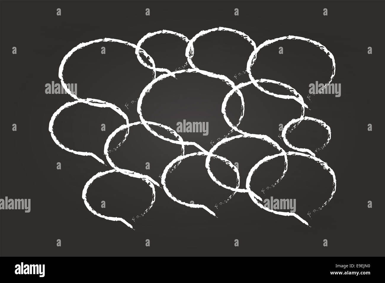 Chat Bubbles On Blackboard Stock Photo - Alamy
