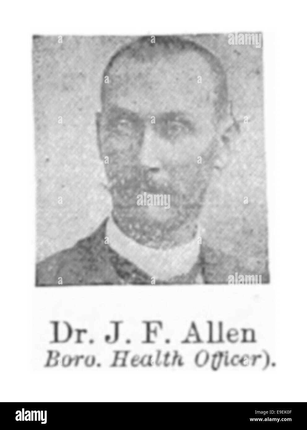 PMB, p011 F.J. Allen, Boro. Health Officerg (1898 Stock Photo - Alamy