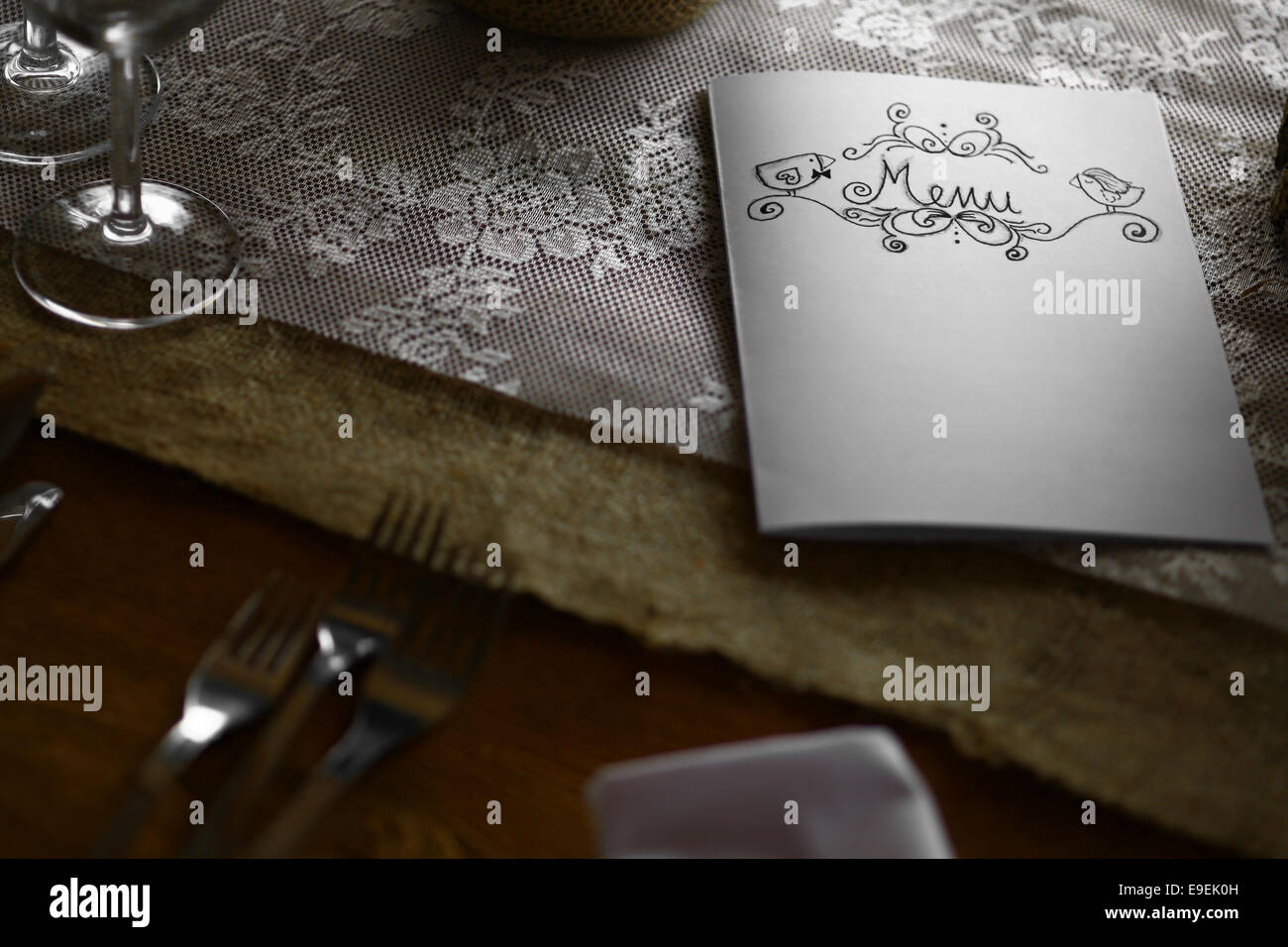 Menu on a table hi-res stock photography and images - Alamy