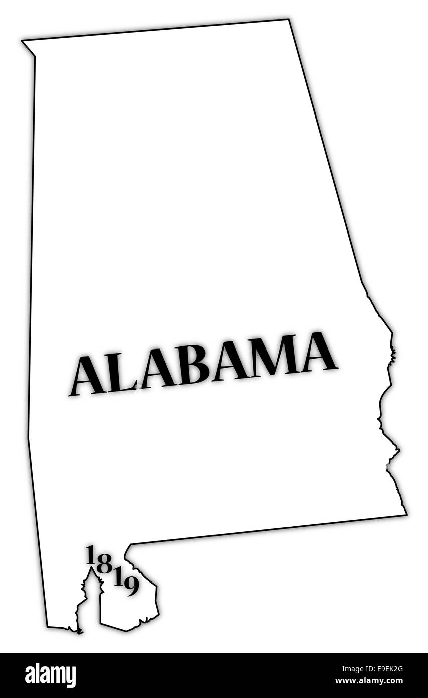 Alabama outline hi-res stock photography and images - Alamy