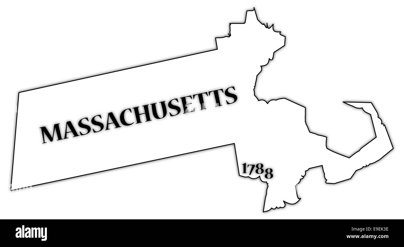 Massachusetts outline vector Black and White Stock Photos & Images - Alamy