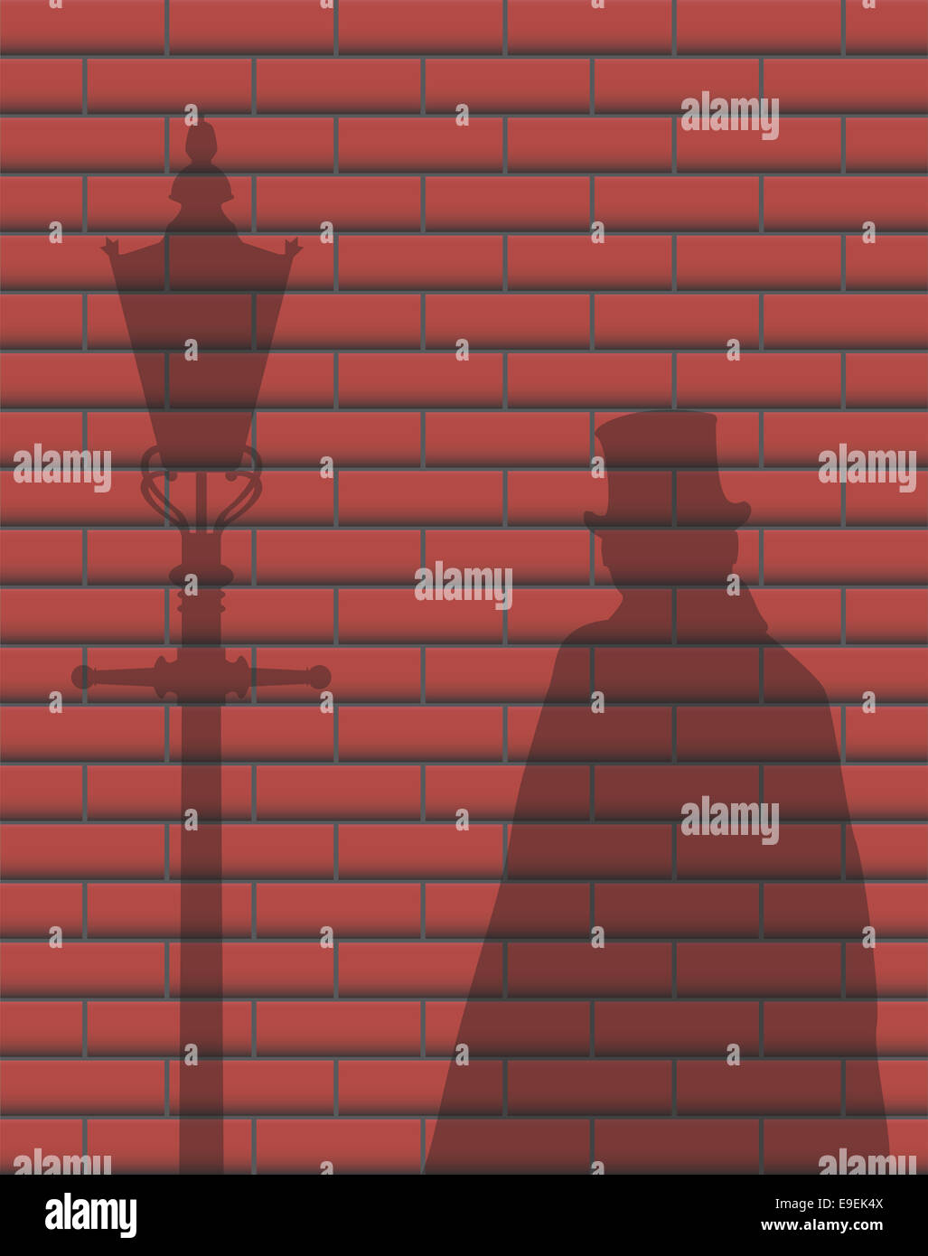 A Jack The Ripper Brick Wall Shadow Design Background Stock Photo - Alamy