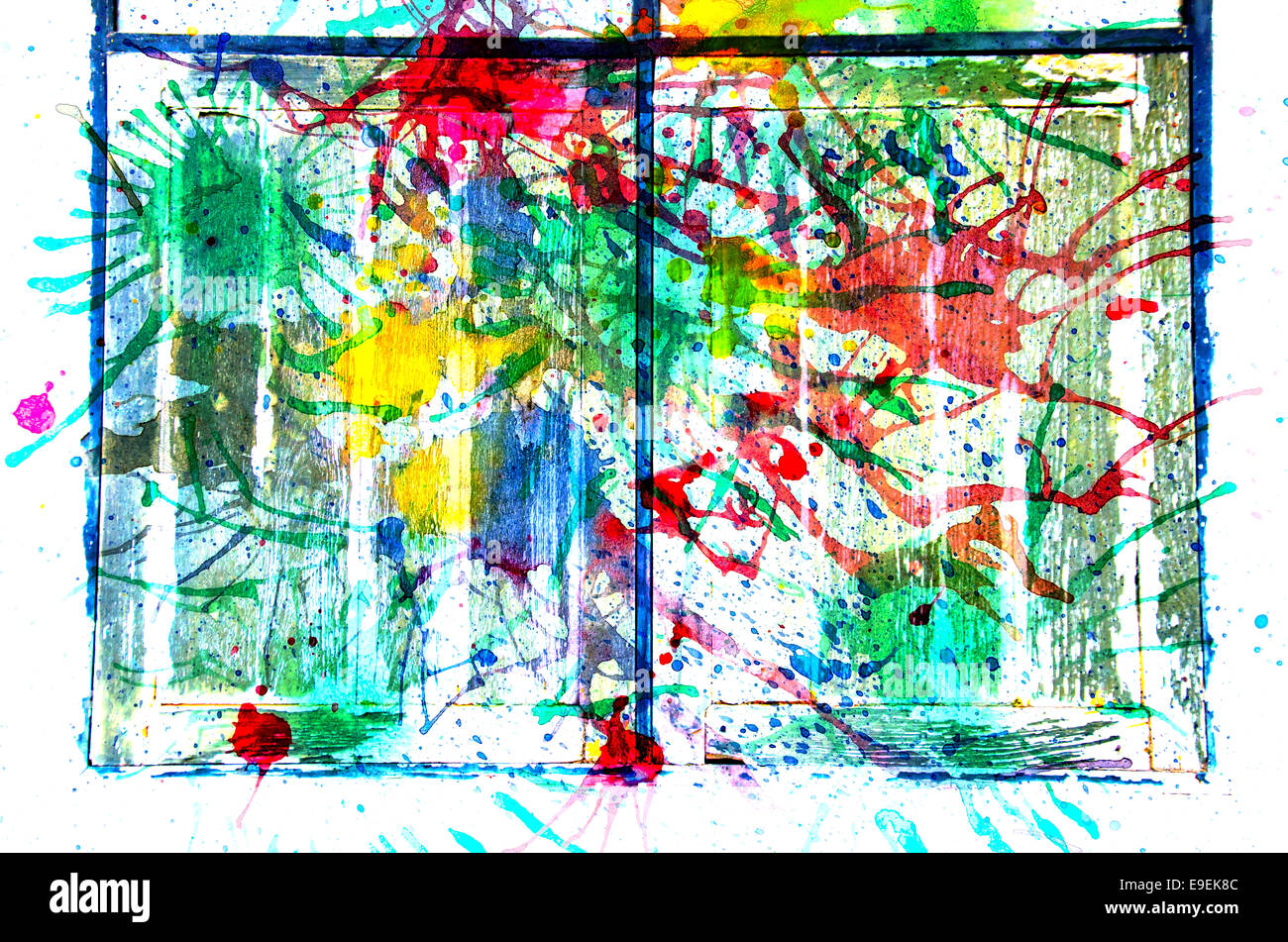 abstract multicolor on and old green window background Stock Photo - Alamy