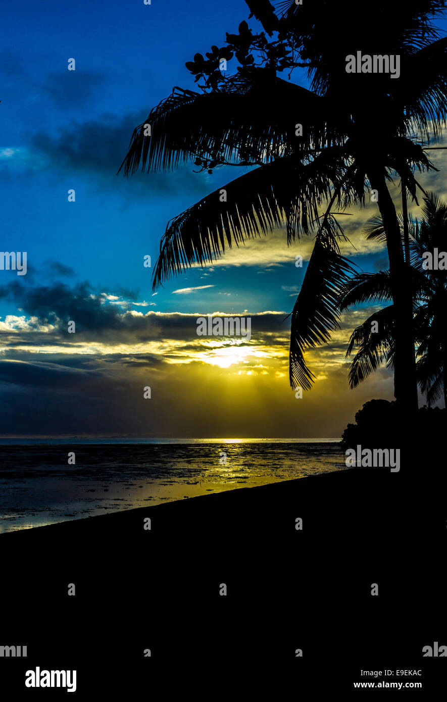 Blue Toned Sunset Stock Photo - Alamy