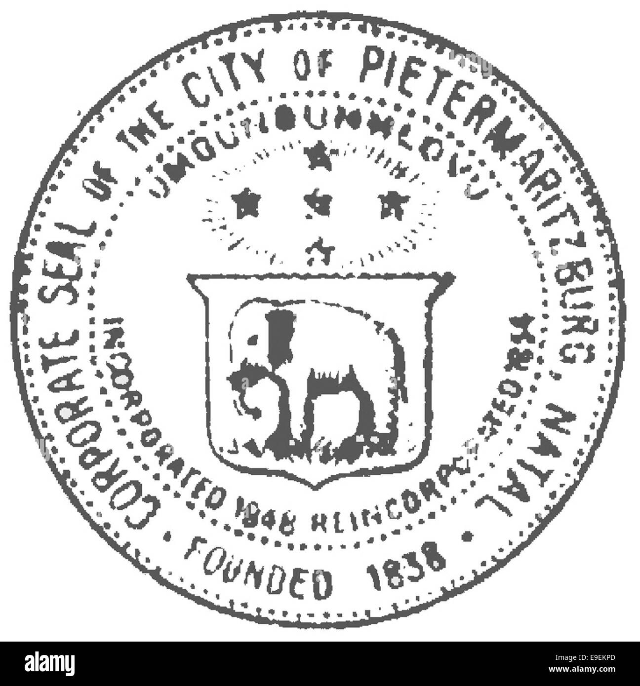 The 1898 PMB Seal, representing an emblem from the period, likely ...