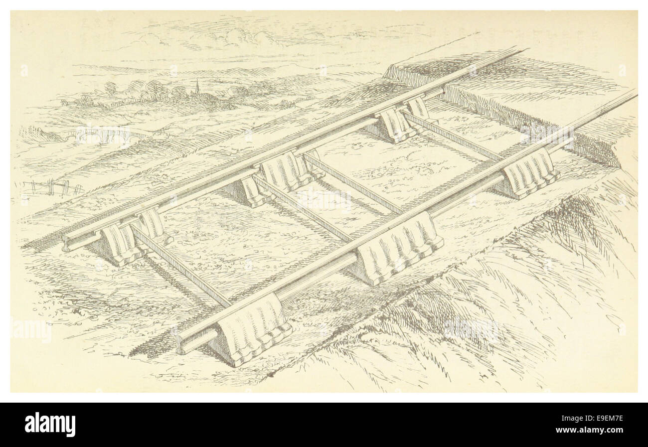 An illustration showing the technical details of railway construction ...