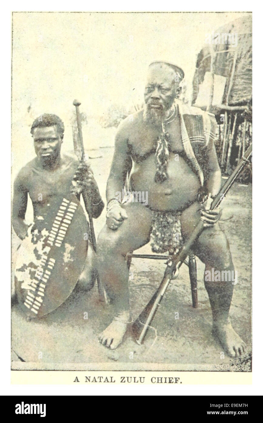 This 1898 illustration presents a Natal Zulu Chief from the South ...