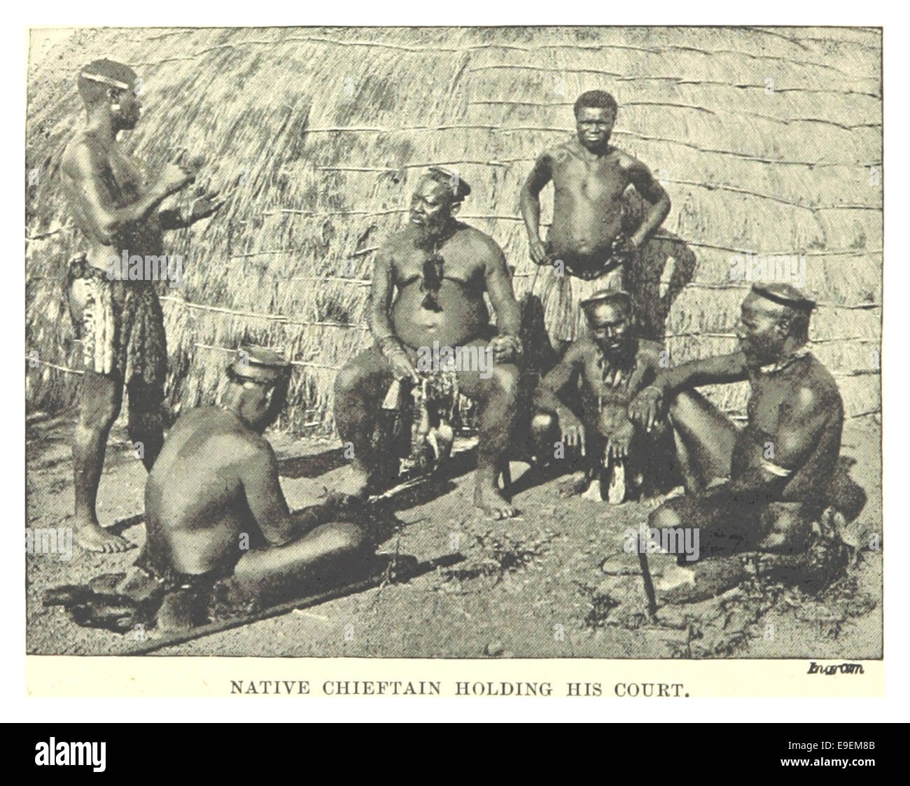 A 1898 depiction of a native chieftain holding court, capturing the ...