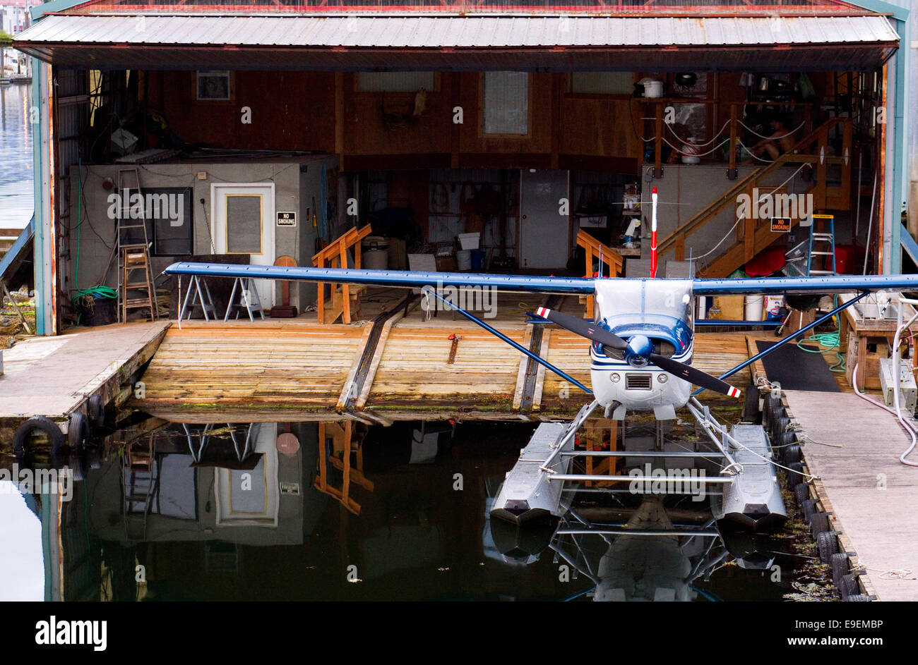 Seaplane at dock hanger, Petersburg, Alaska, USA Stock Photo - Alamy