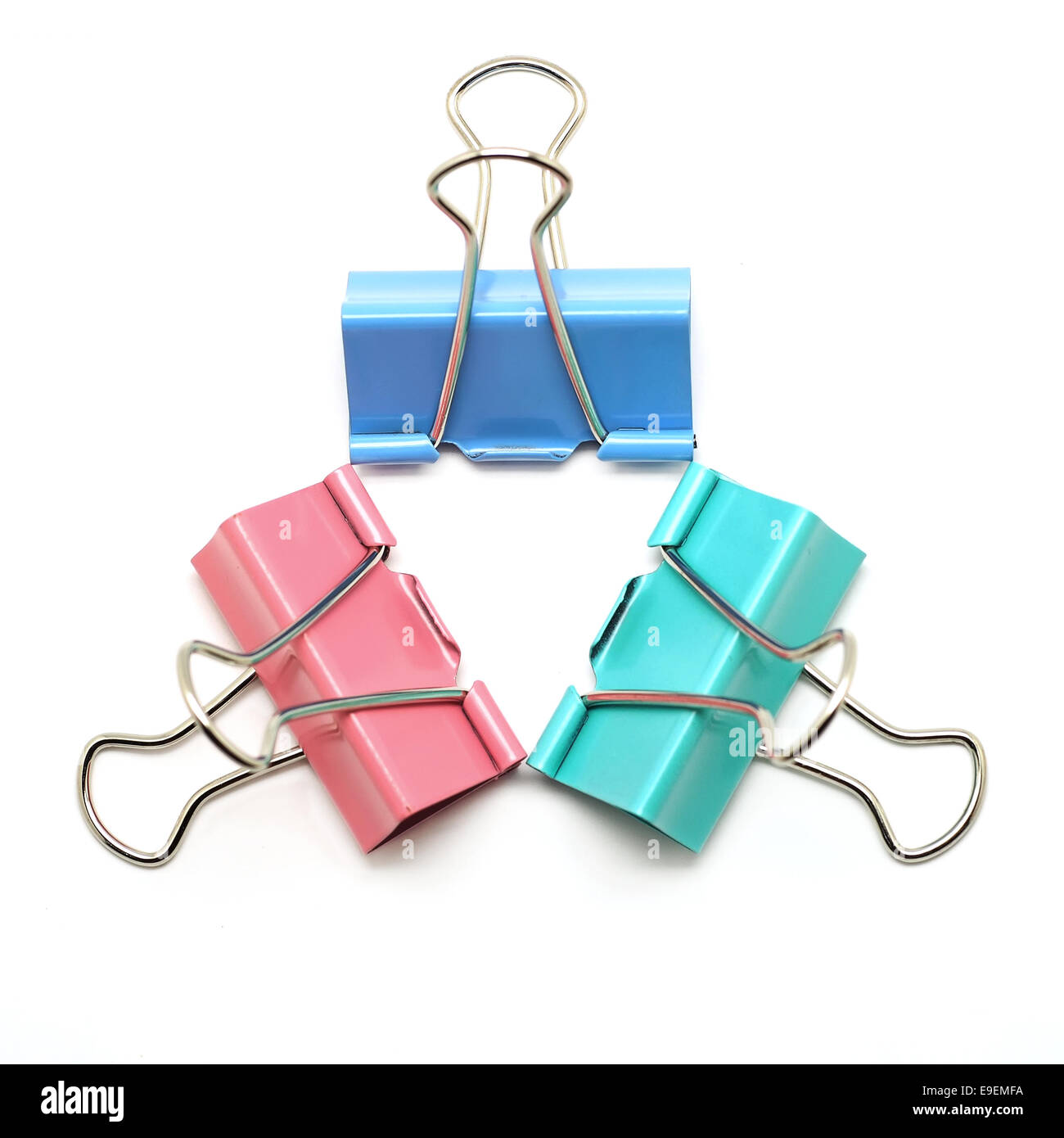 colorful binder clip isolated on white background Stock Photo - Alamy