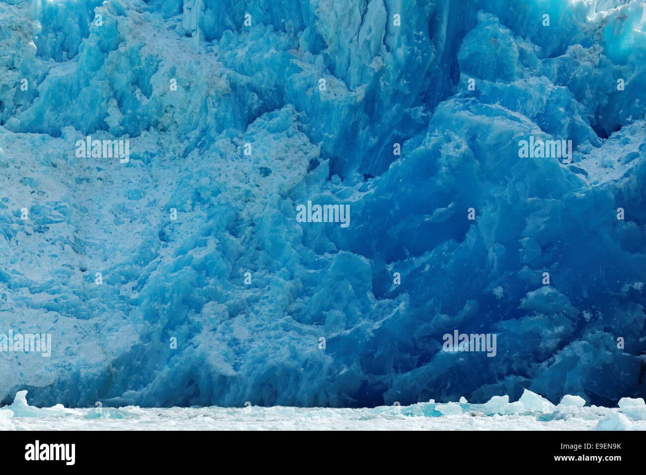 Icebergs floating below terminus face of South Sawyer Glacier, Tracy ...