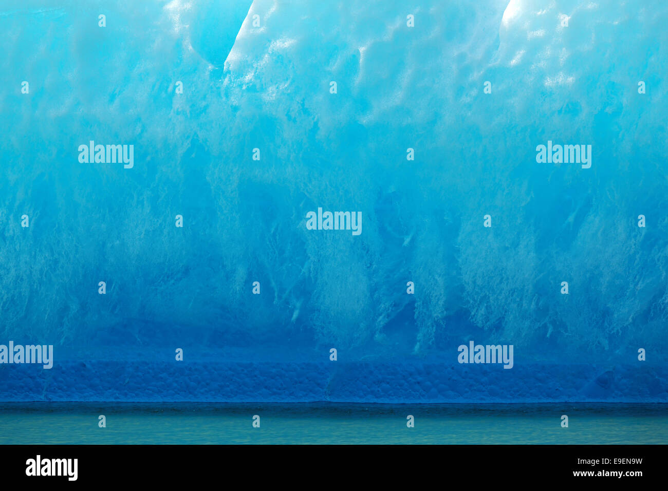 Closeup of blue glacial ice on iceberg floating in Tracy Arm, Southeast ...
