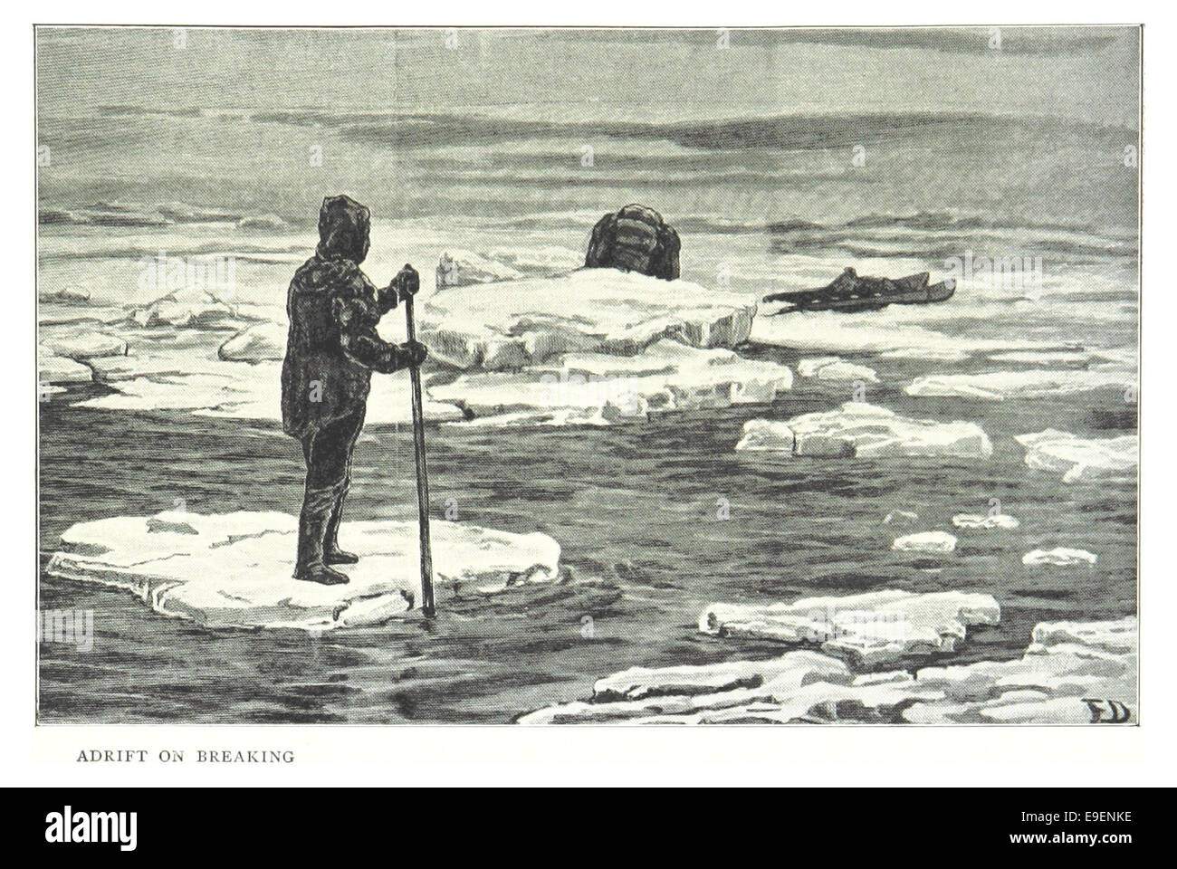 Scott’s 1899 illustration, ‘Adrift on Breaking,’ captures a dramatic ...