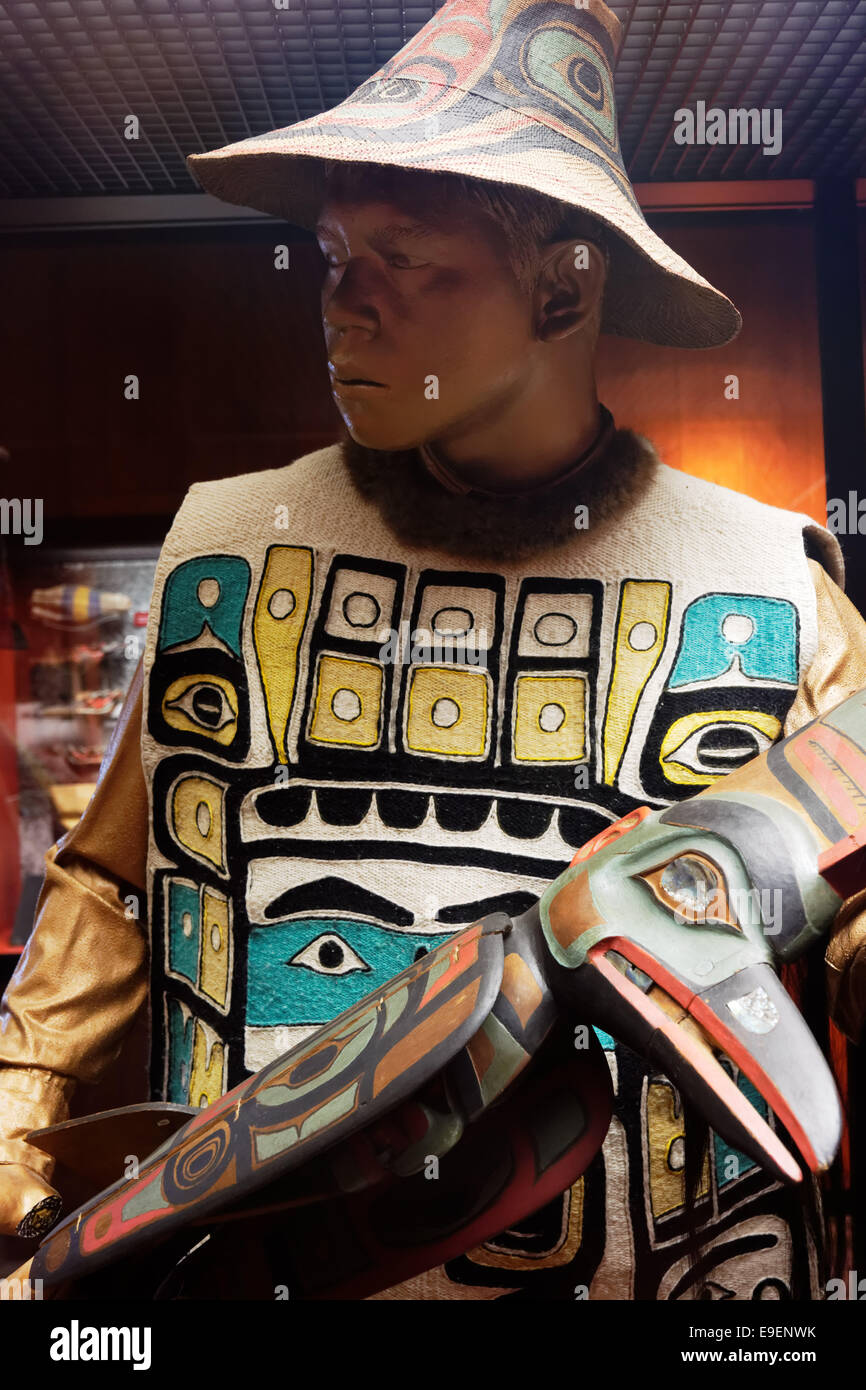 Manikin wearing Tlingit-made Chilkat robe, Sitka National Historical ...