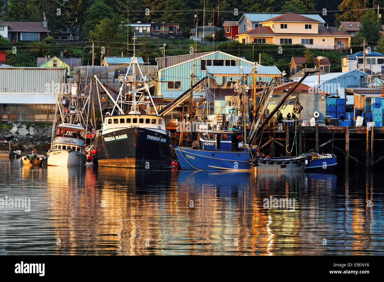 Fishing boats at dock in Sitka Harbor, Alaska, USA Stock Photo - Alamy
