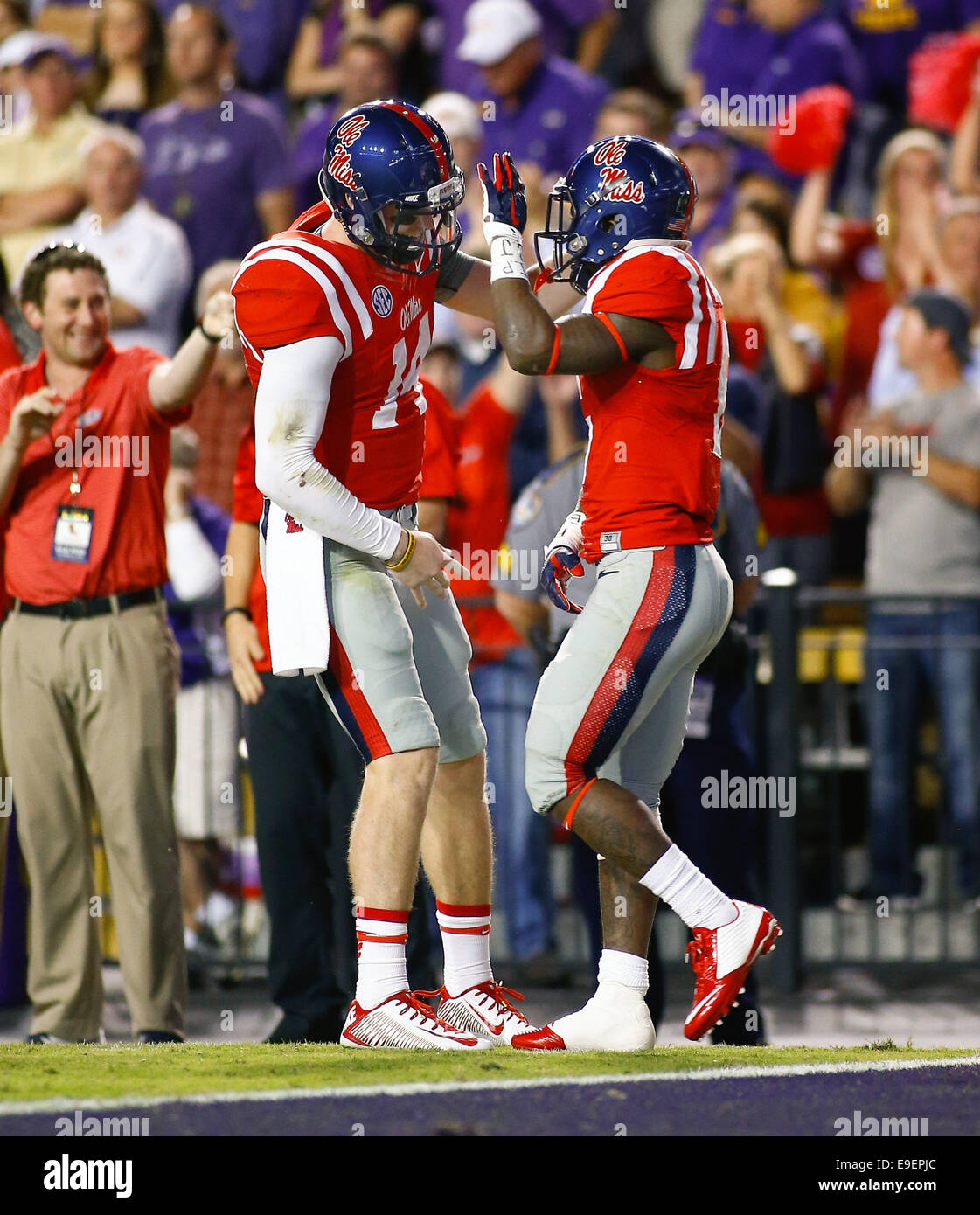 Mississippi Rebels quarterback Bo Wallace (14) and running back Jaylen ...