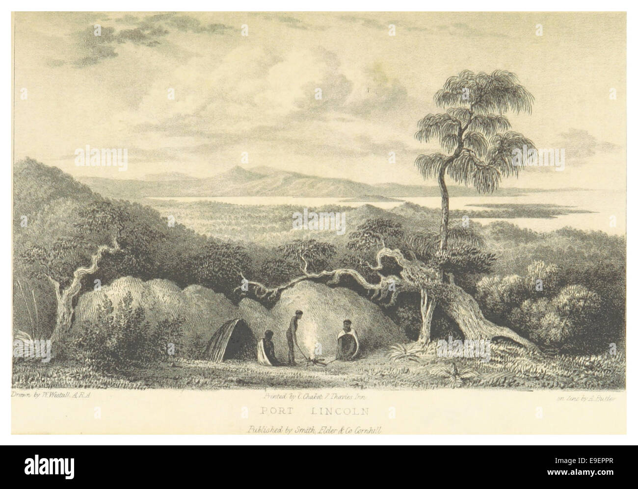 This 1839 illustration by Stephens depicts Port Lincoln, a key port ...