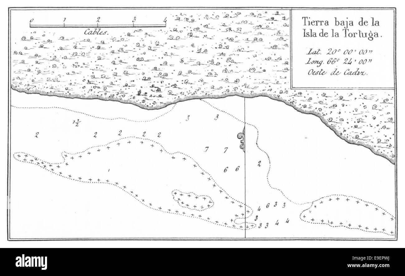 Tortuga island map hi-res stock photography and images - Alamy