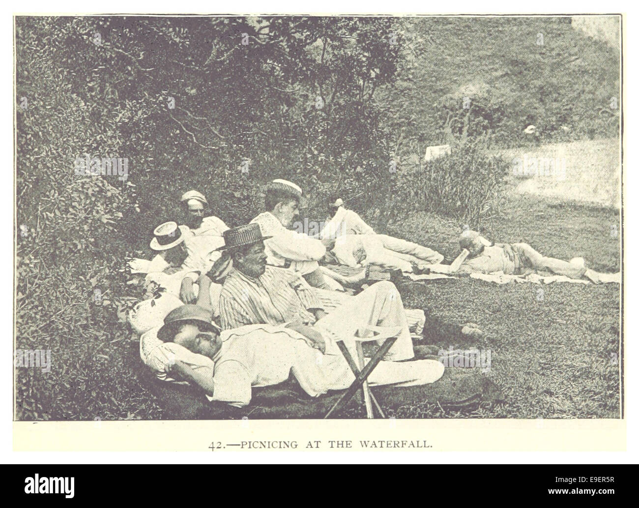 An 1893 illustration from Transvaal, showing a group of people ...