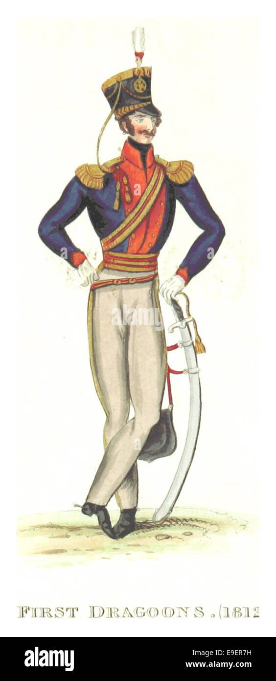 An illustration of the uniform worn by the First Dragoons in 1812 ...