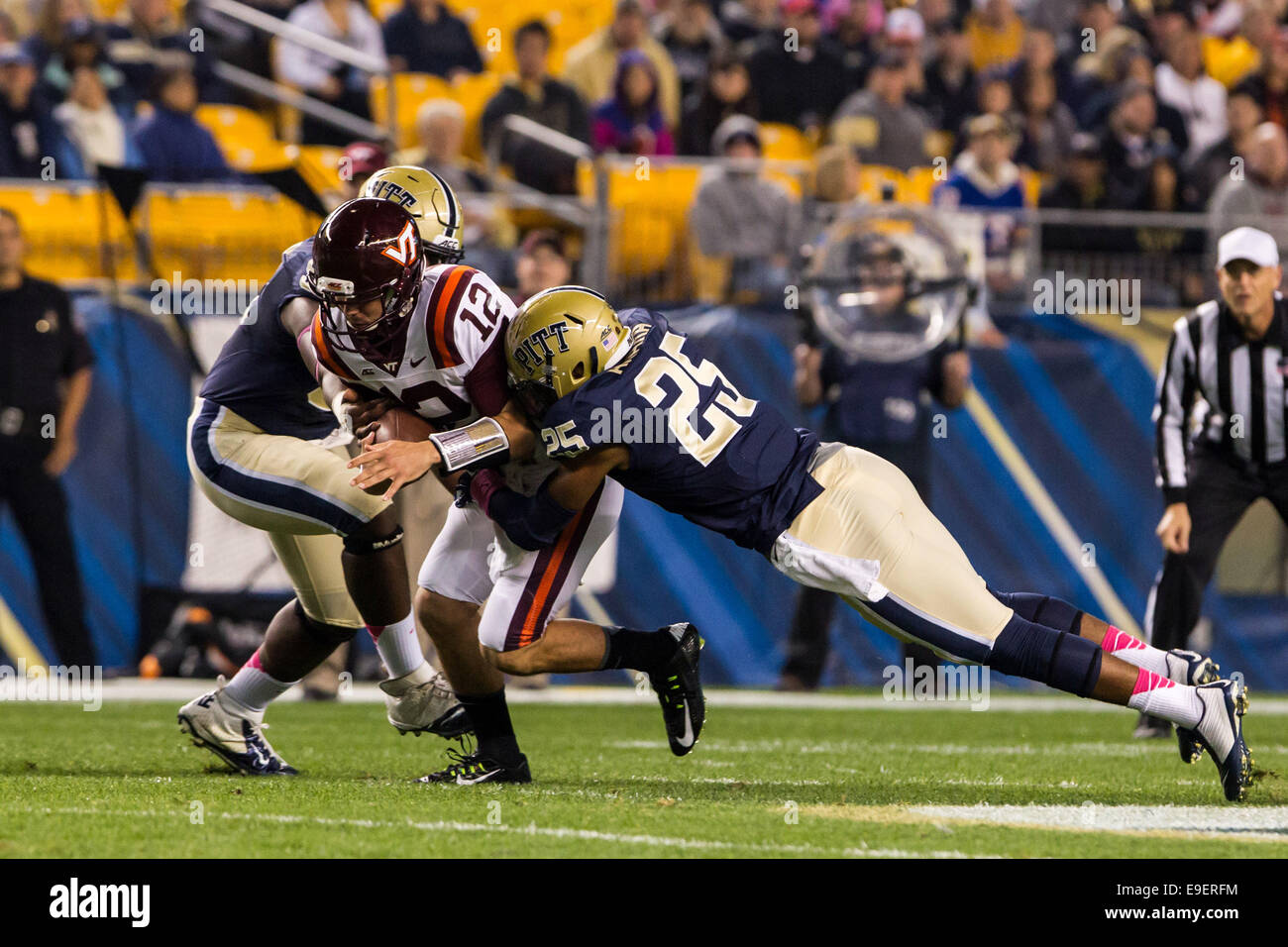Pittsburgh, Pennsylvania, USA. 16th Oct, 2014. Virginia Tech QB MICHAEL ...