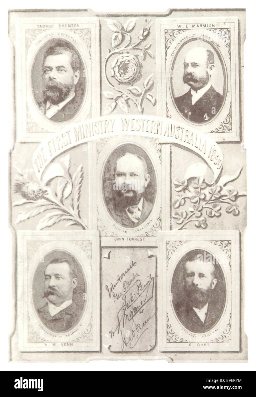 This 1892 illustration depicts the First Ministry of Western Australia ...