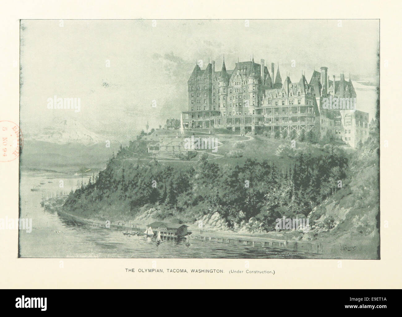 This 1893 illustration by Wheeler shows the *Olympian*, a ship docked ...