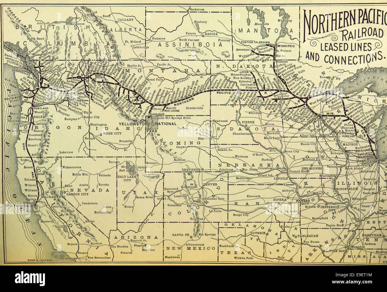 This 1893 map from Wheeler’s publication details the leased lines and ...