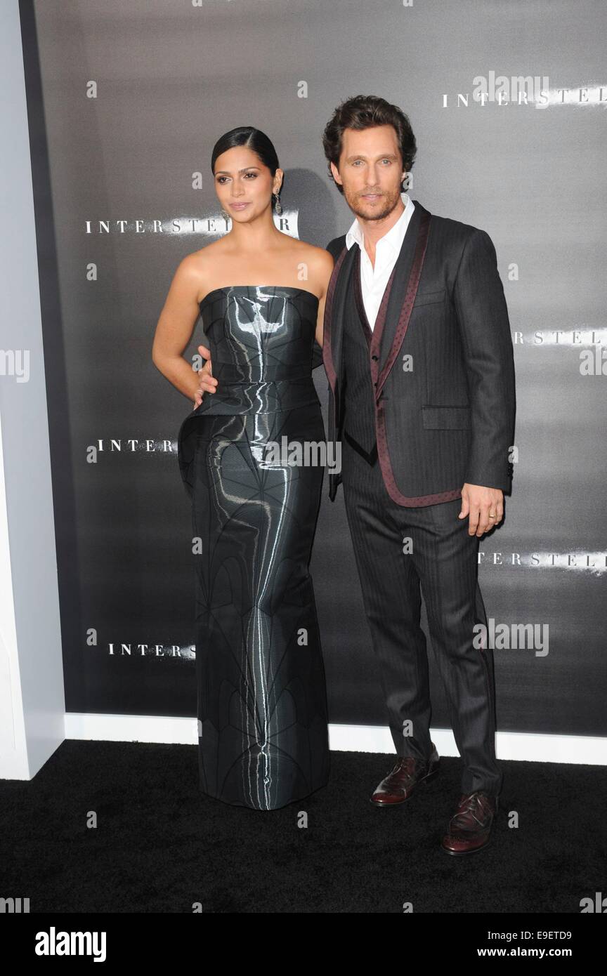 Los Angeles, CA, USA. 26th Oct, 2014. Matthew McConaughey, Camila Alves ...