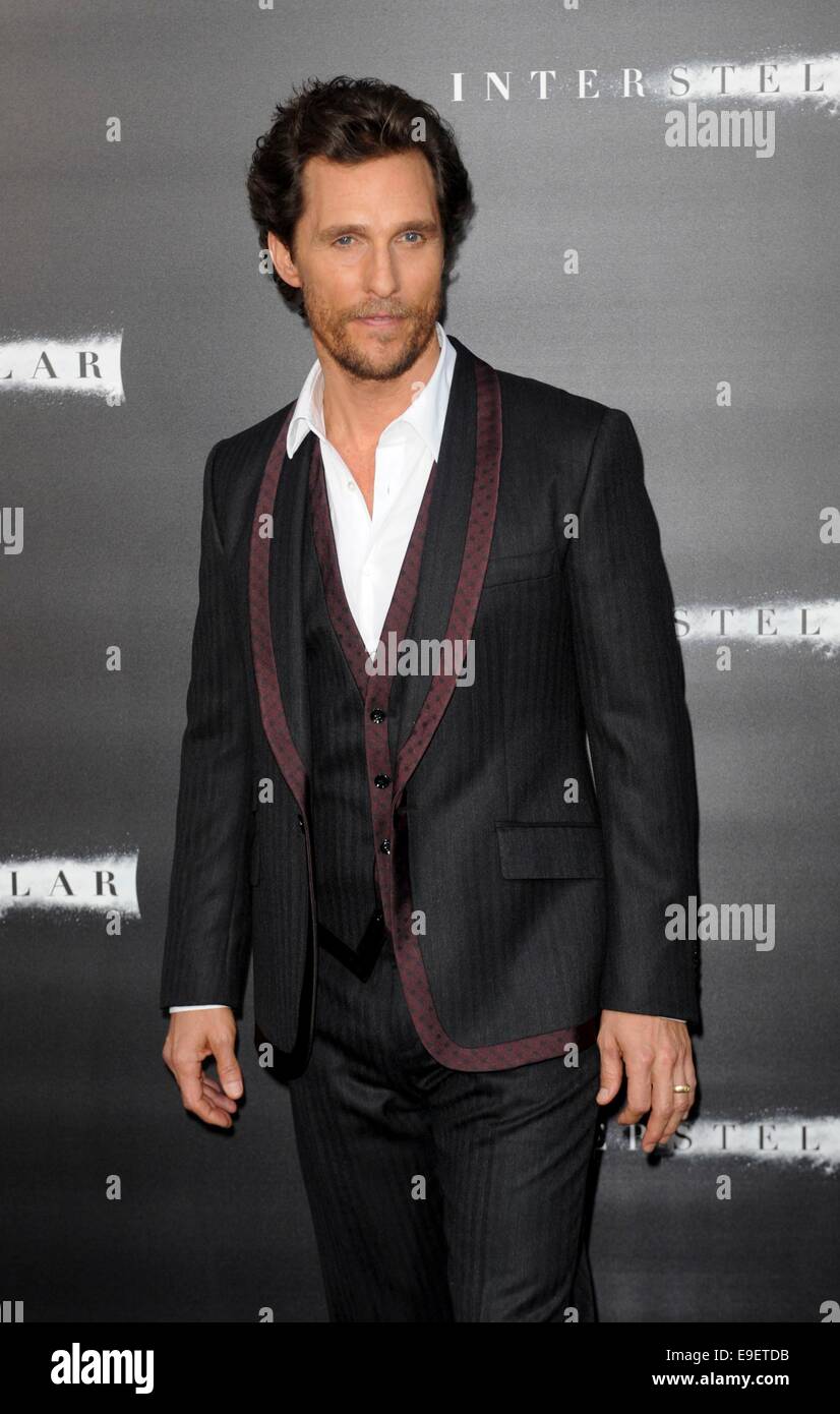 Los Angeles, CA, USA. 26th Oct, 2014. Matthew McConaughey at arrivals ...
